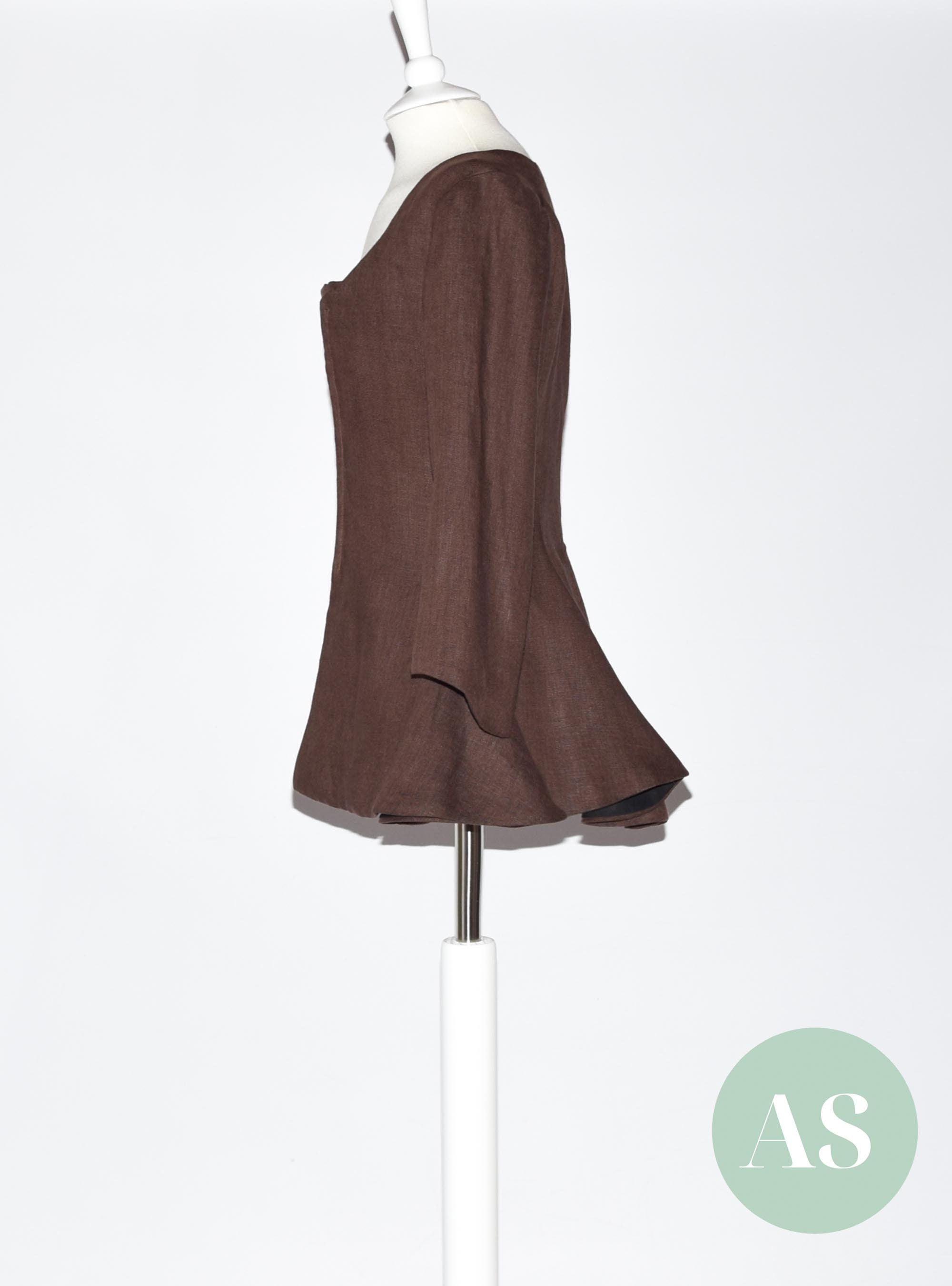 Colonial jacket in chocolate linen, long skirted jacket, outlander ...