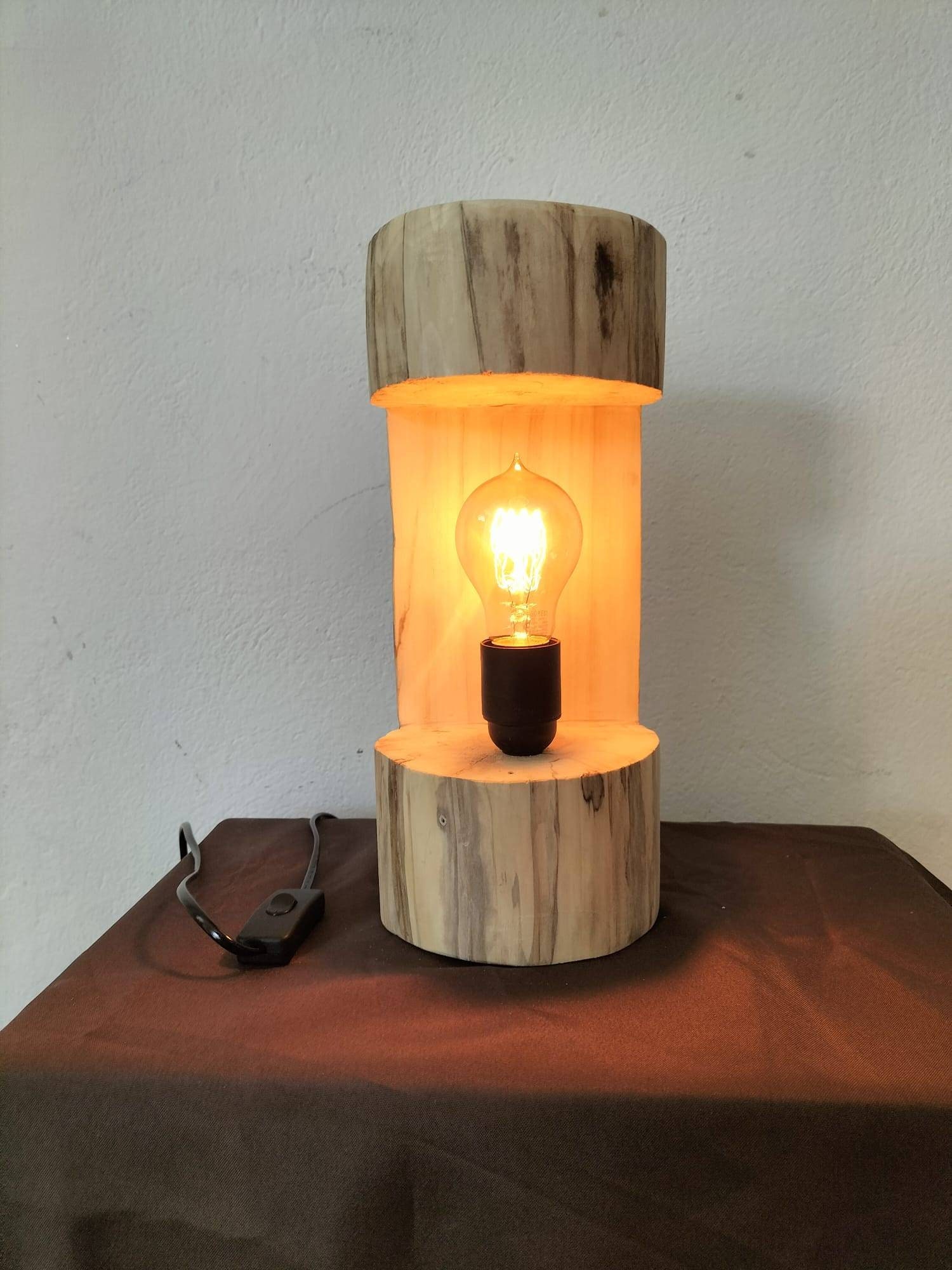 Lampe de chevet en bois flotté naturel , lampe contemporaine, lampe ...