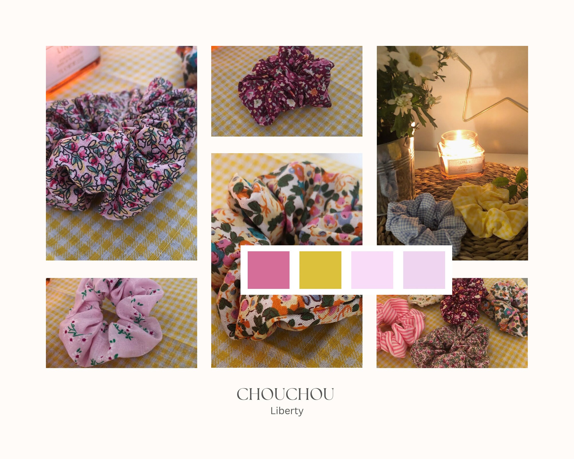 Chouchou liberty chouchou flower chouchou vichy fait main scrunchies ...