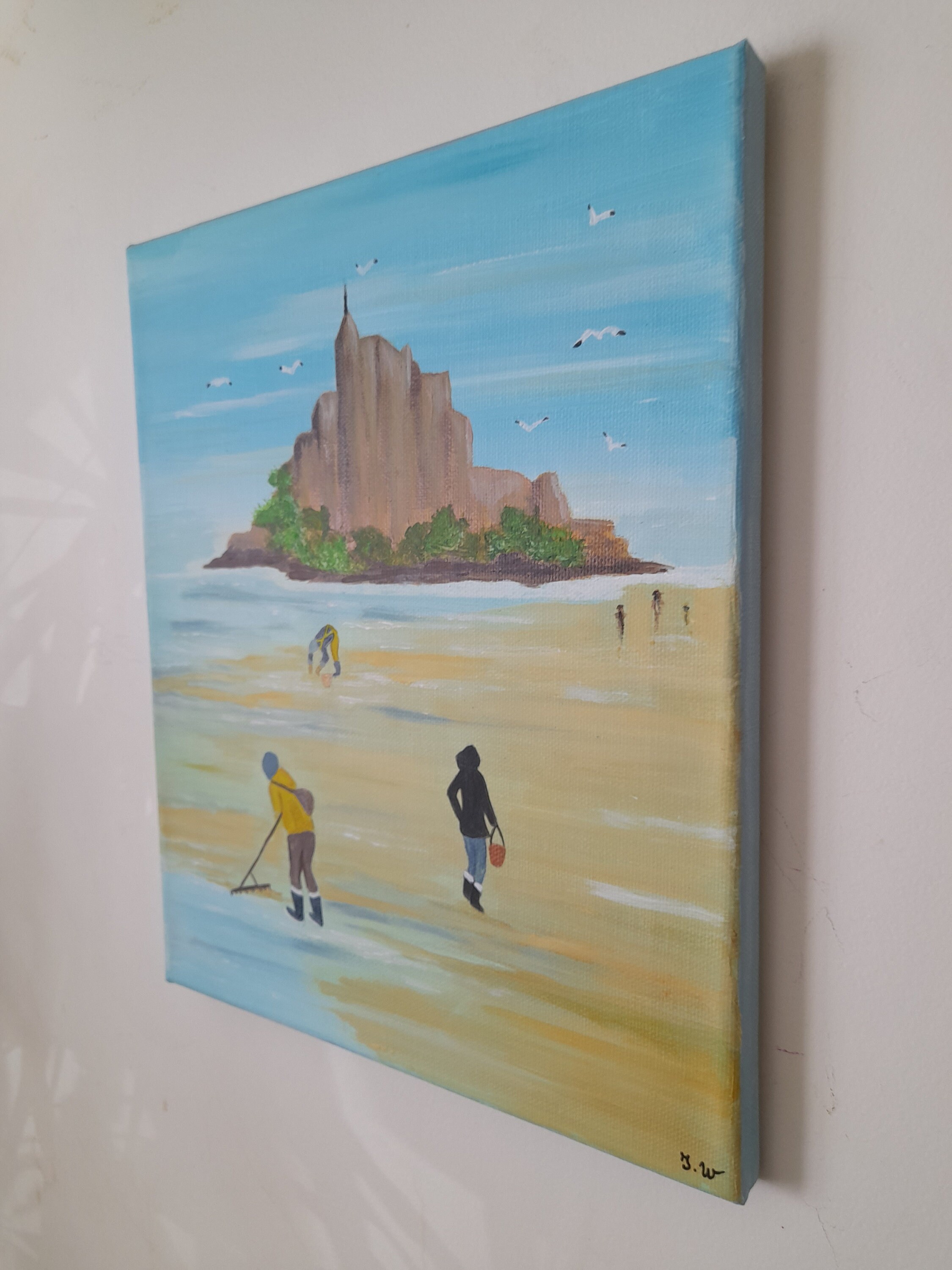 Tableau mont st michel tableau mont saint michel a marée basse peinture ...