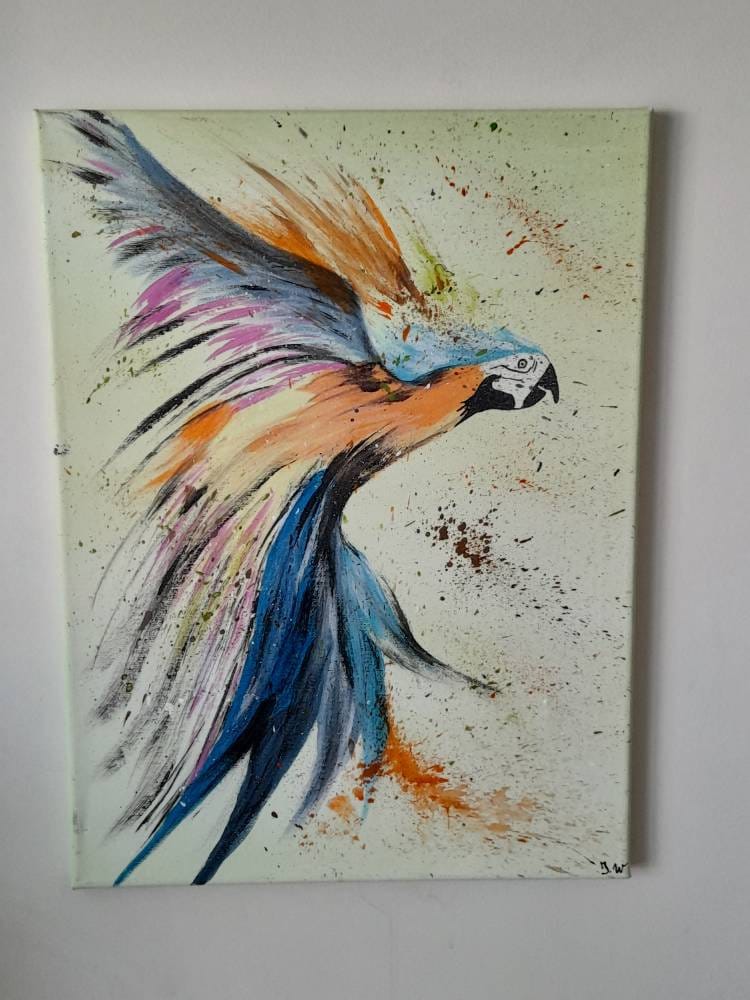 Toile perroquet tableau perroquet tableaux animaliers peintures ...