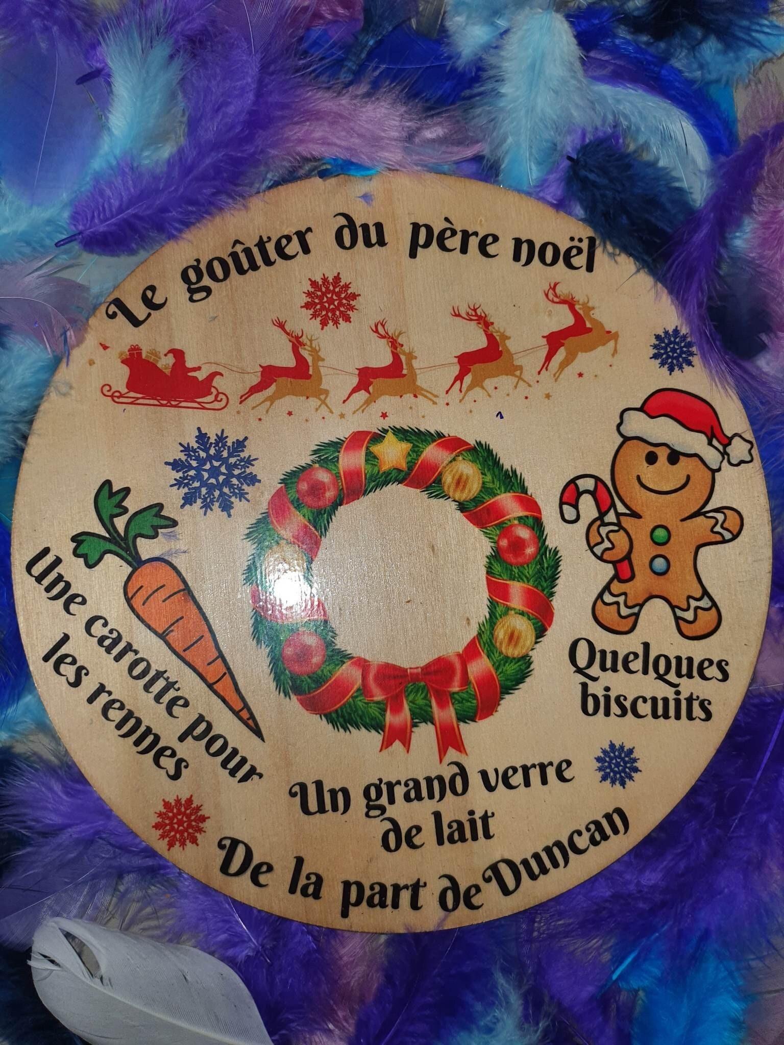 Assiette du père noël personnalisé, le goûter du père noël, plateau du ...
