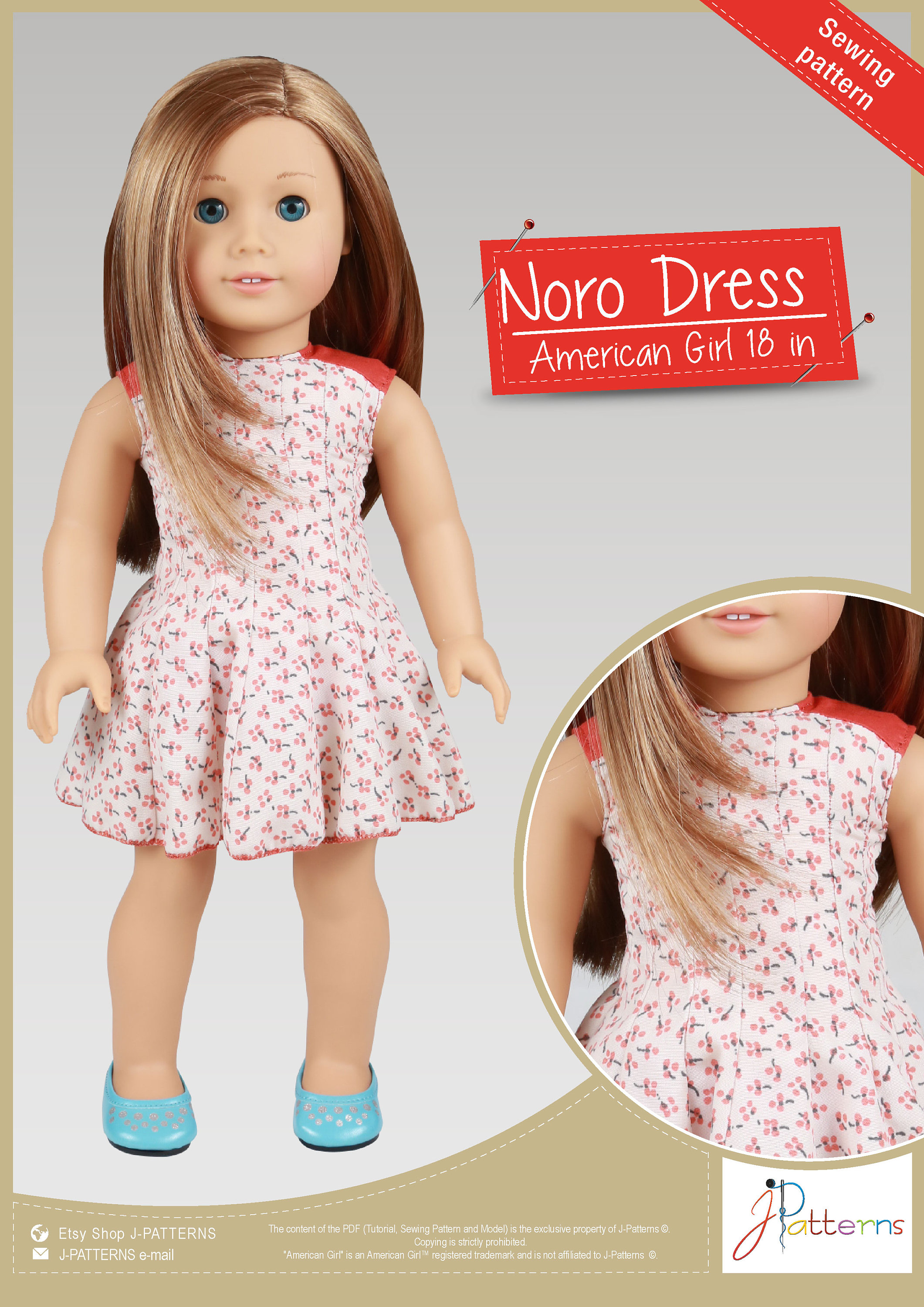 5.en pdf pattern dress american girl 18", english version, pdf pattern ...