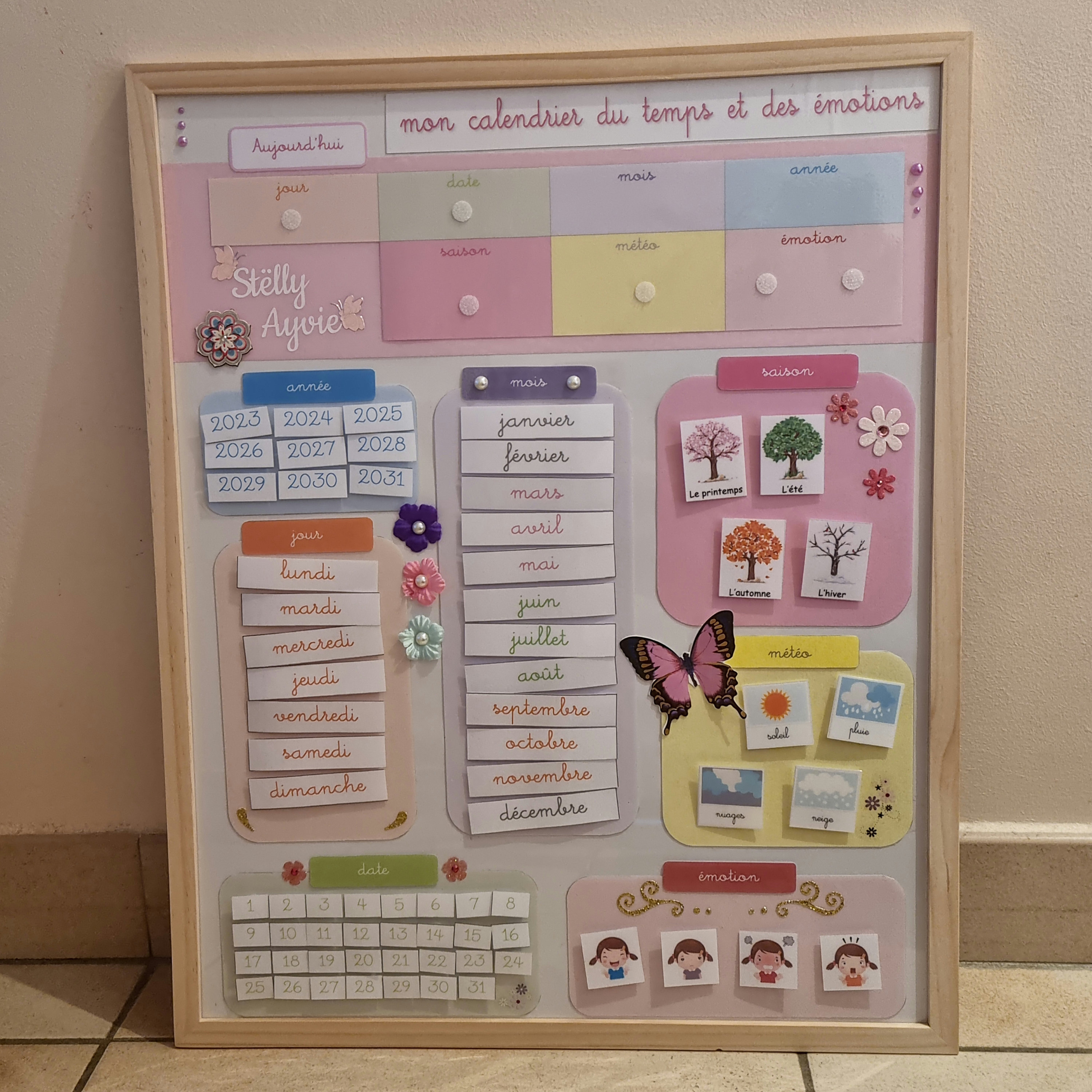 Calendrier du temps et des émotions : par stephfiecreation