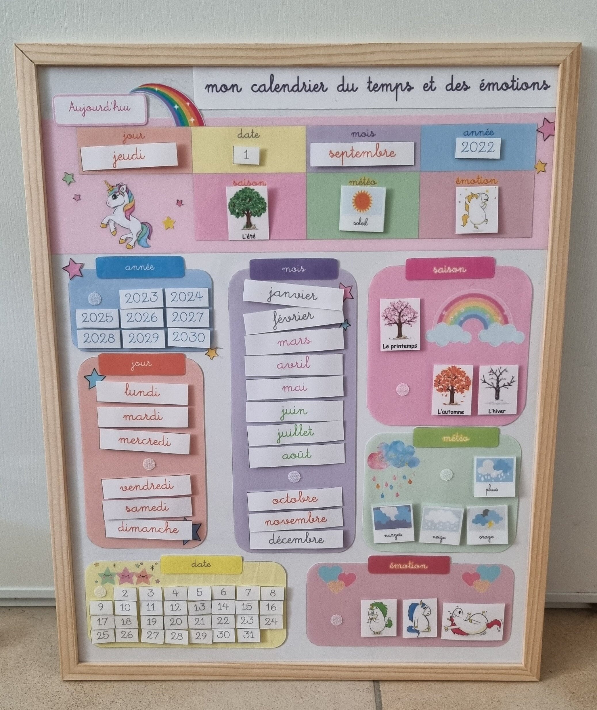 Calendrier du temps et des émotions : par stephfiecreation