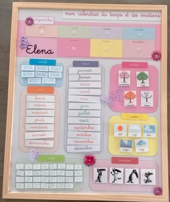 Calendrier du temps et des émotions : par stephfiecreation