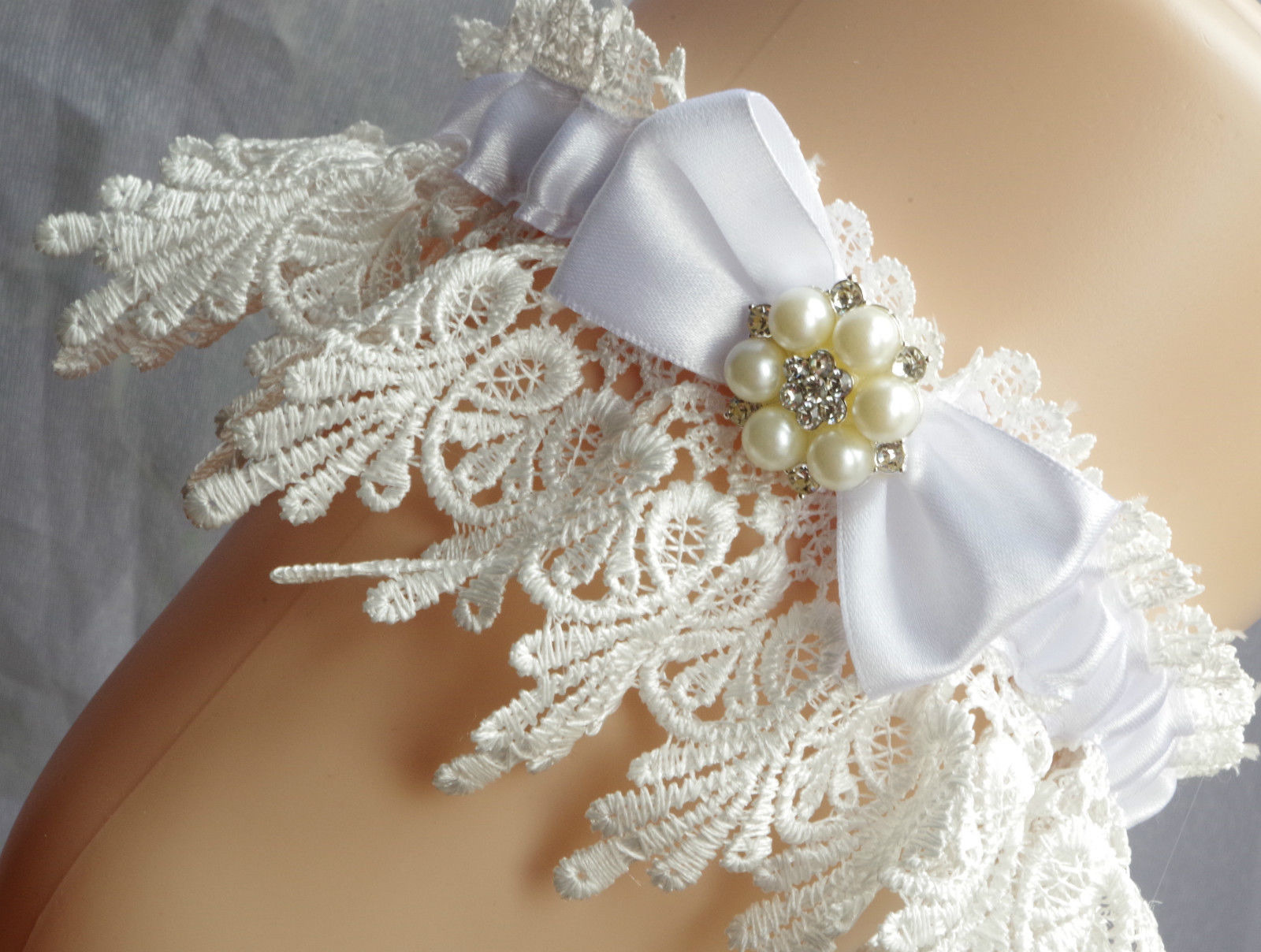 Jarretière de mariage jarretière en satin et dentelle, nœud papillon et ...